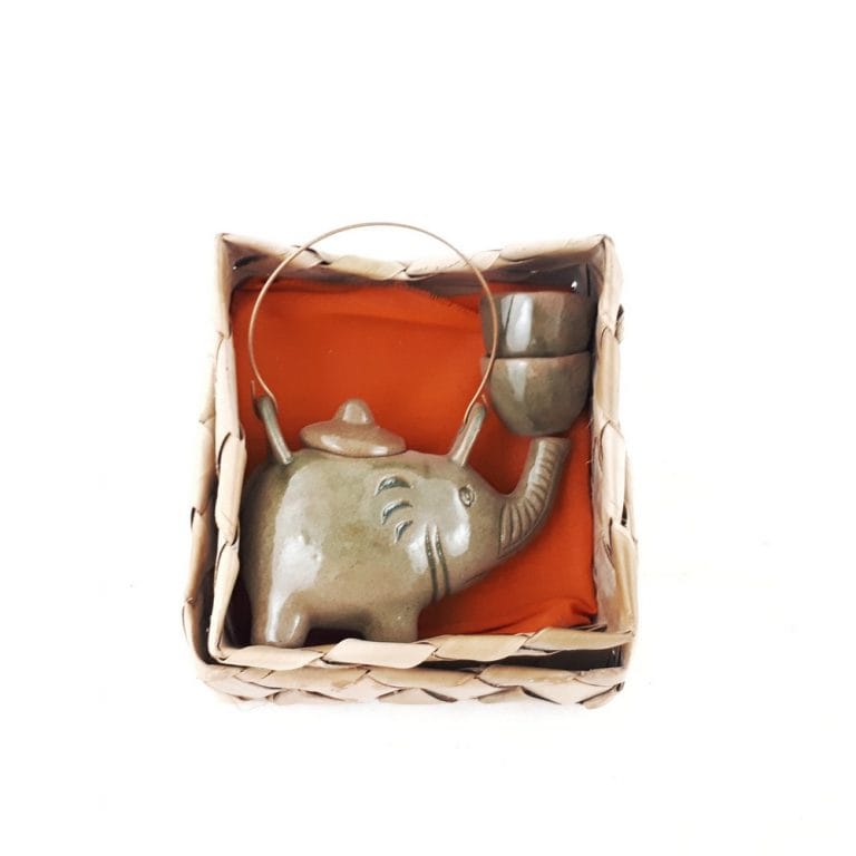 Elephant Tea Set Handmade - Green Celadon | Khmer Ceramics