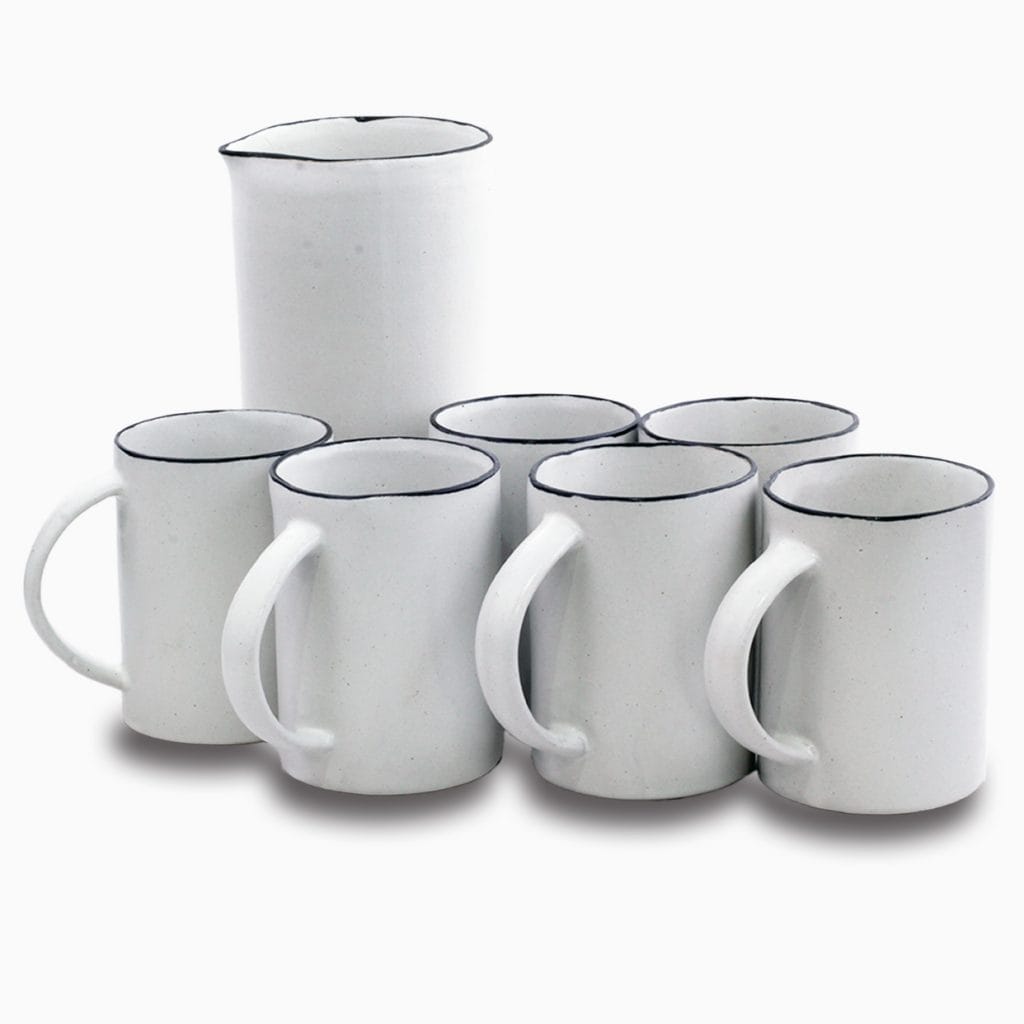 Serving Mugs Set | Line Art - Khmer Ceramics and Fine Arts Centre